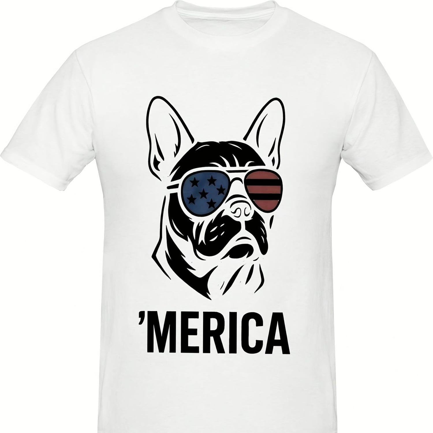 French Bulldog 4th Of Julhirt, Patriotic Frenchie Wearing USA Sungles ...