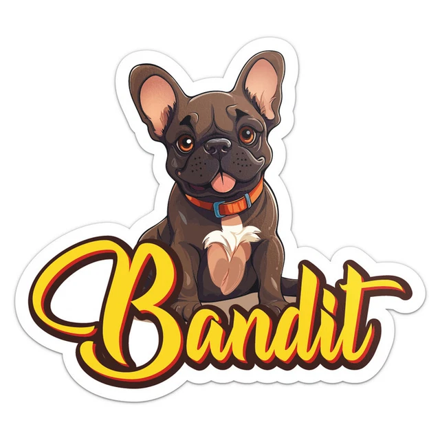 French Bulldog Bandit Dog Sticker Phone Decal Water Bottle Stickers Car ...