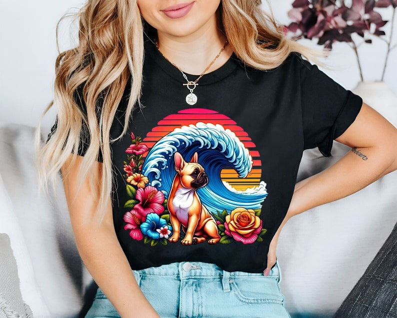 French Bulldog Beach Shirt, Frenchie Mom Summer Tee, Bulldog Summer ...