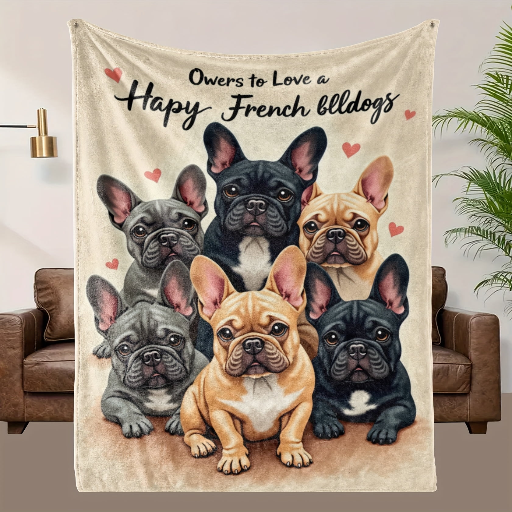 French Bulldog Blanket - Quilted Bedspread with HD Digital Print ...