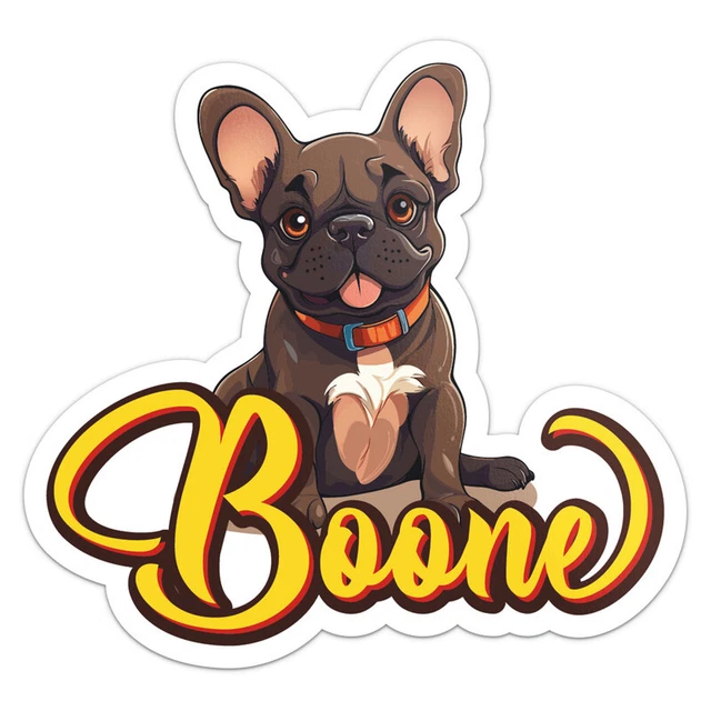 French Bulldog Boone Dog Sticker Phone Decal Water Bottle Stickers Car ...
