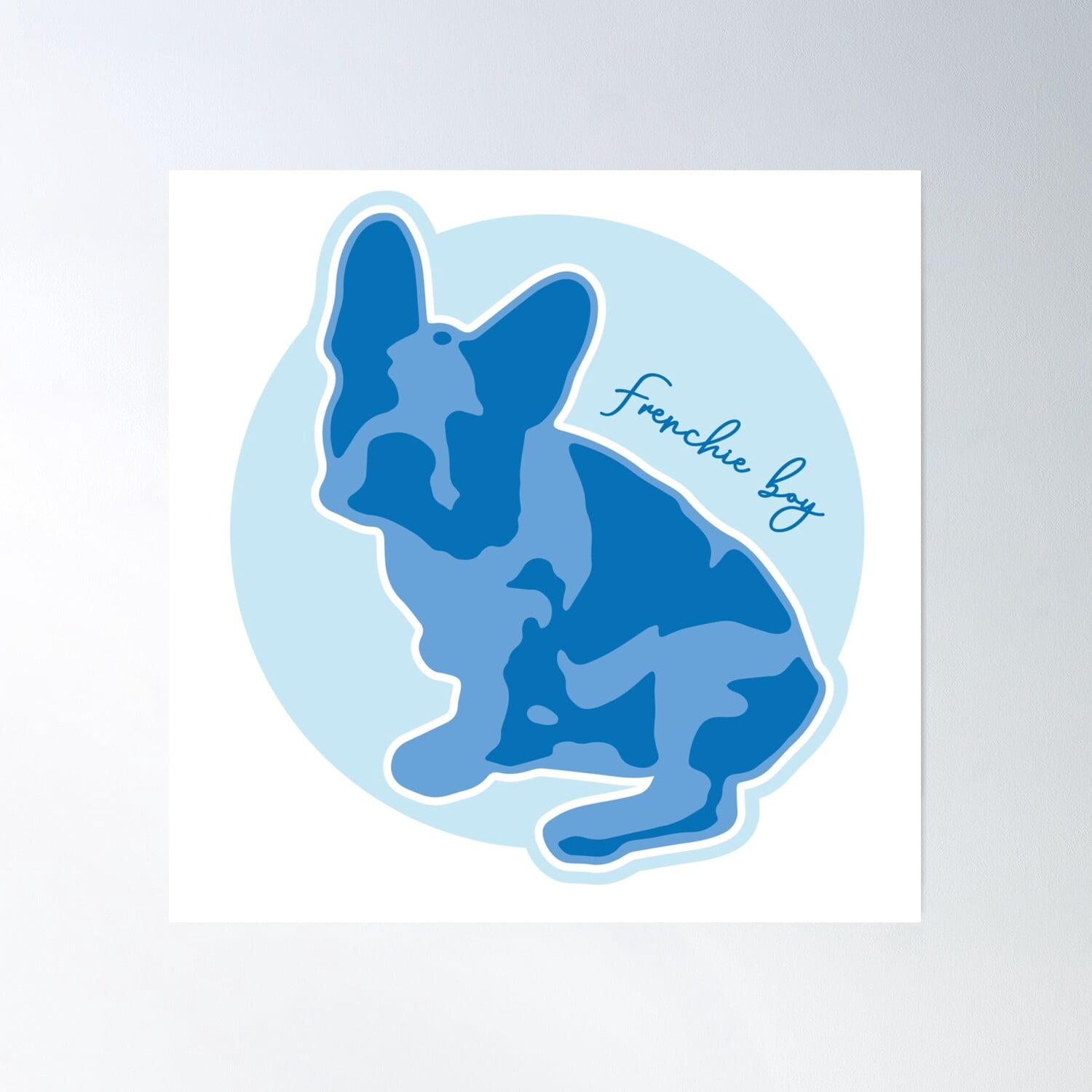 French Bulldog Boy Poster Wall Art, Modern Wall Decor, 16x16 UNFRAMED ...