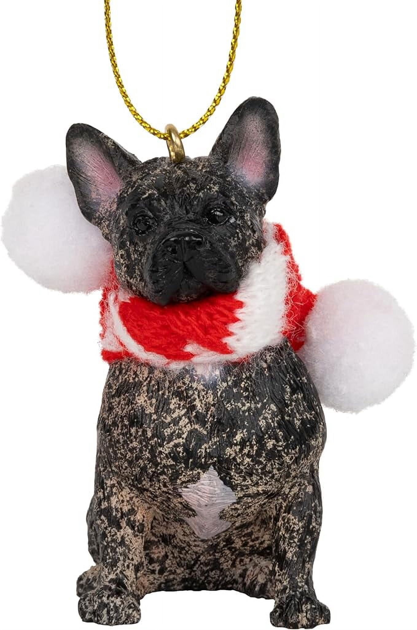 French Bulldog Brindle Dog Christmas Tree Ornament with Candy Cane ...