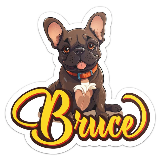 French Bulldog Bruce Dog Sticker Phone Decal Water Bottle Stickers Car ...