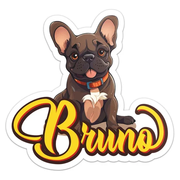 French Bulldog Bruno Dog Sticker Phone Decal Water Bottle Stickers Car ...