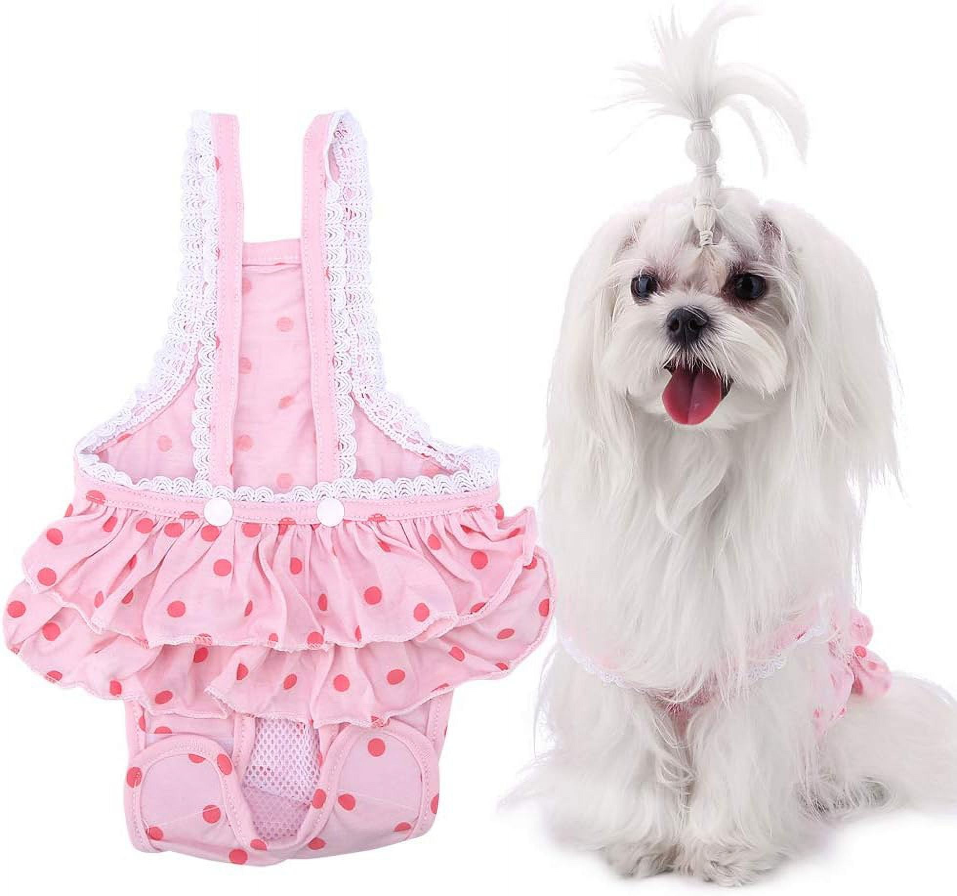 French Bulldog Diapers Female, Dog Period Panties Dog Suspenders Dots ...