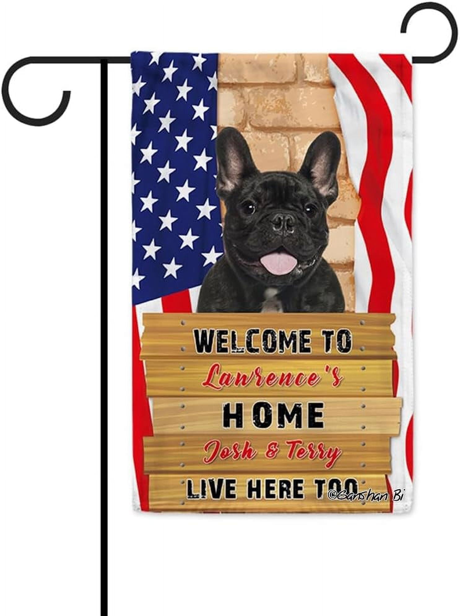 French Bulldog Dog 4th of July Patriotic Garden Flag Welcome to Dog's ...
