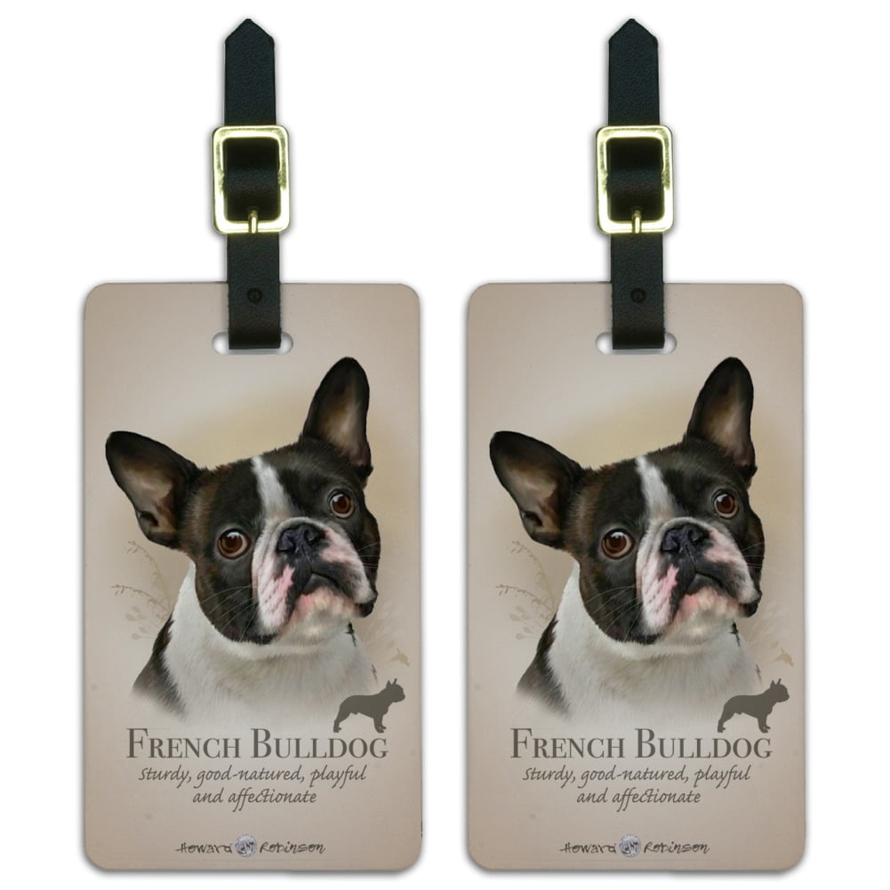 French Bulldog Dog Breed Luggage ID Tags Suitcase Carry-On Cards - Set ...