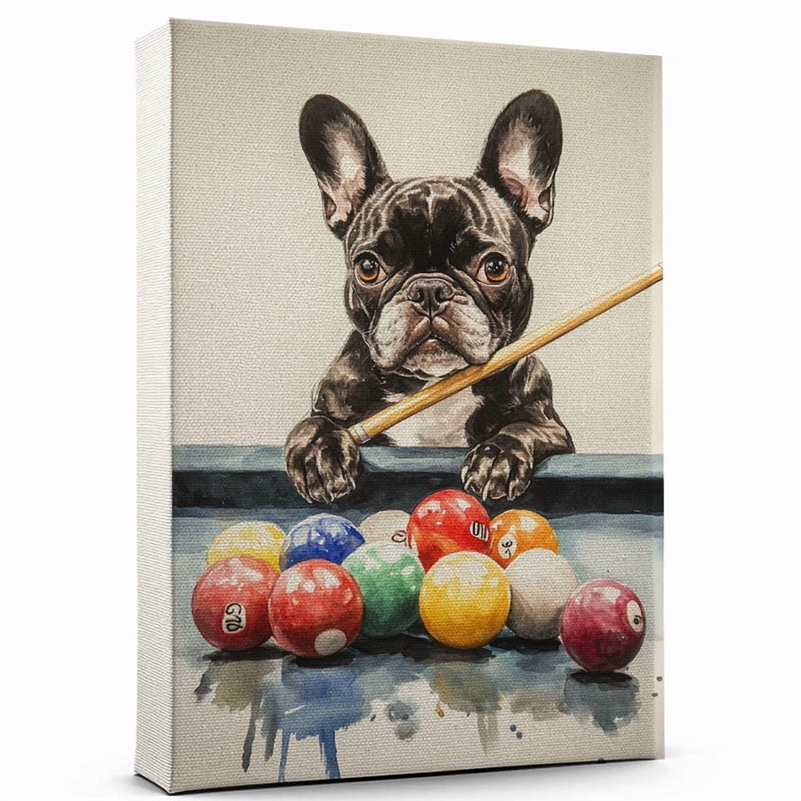 French Bulldog Dog Canvas Billiards Canvas – Funny French Bulldog Dog ...