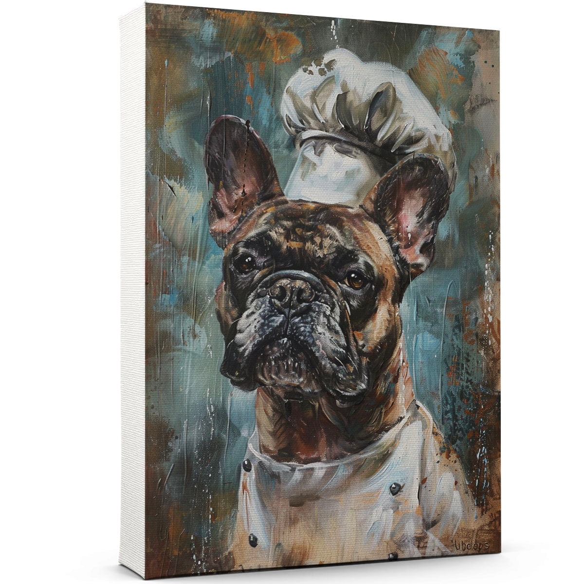 French Bulldog Dog Chef Poster, French Bulldog Dog Cooking Food Canvas ...