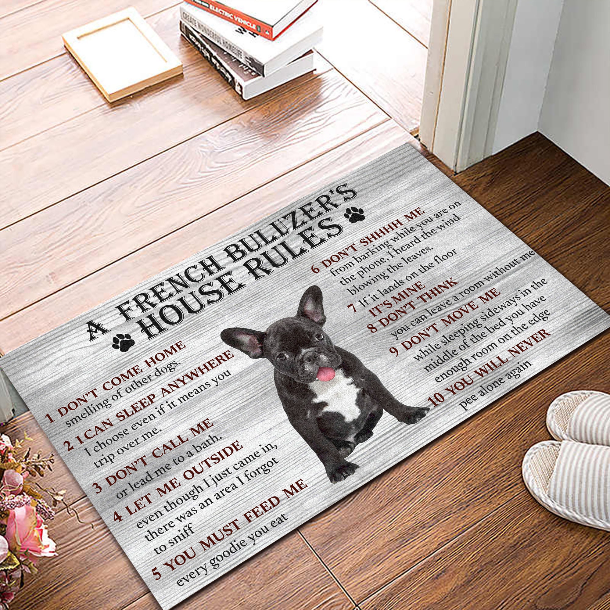 French Bulldog Dog House Rules Doormat Indoor Outdoor Entrance Front ...