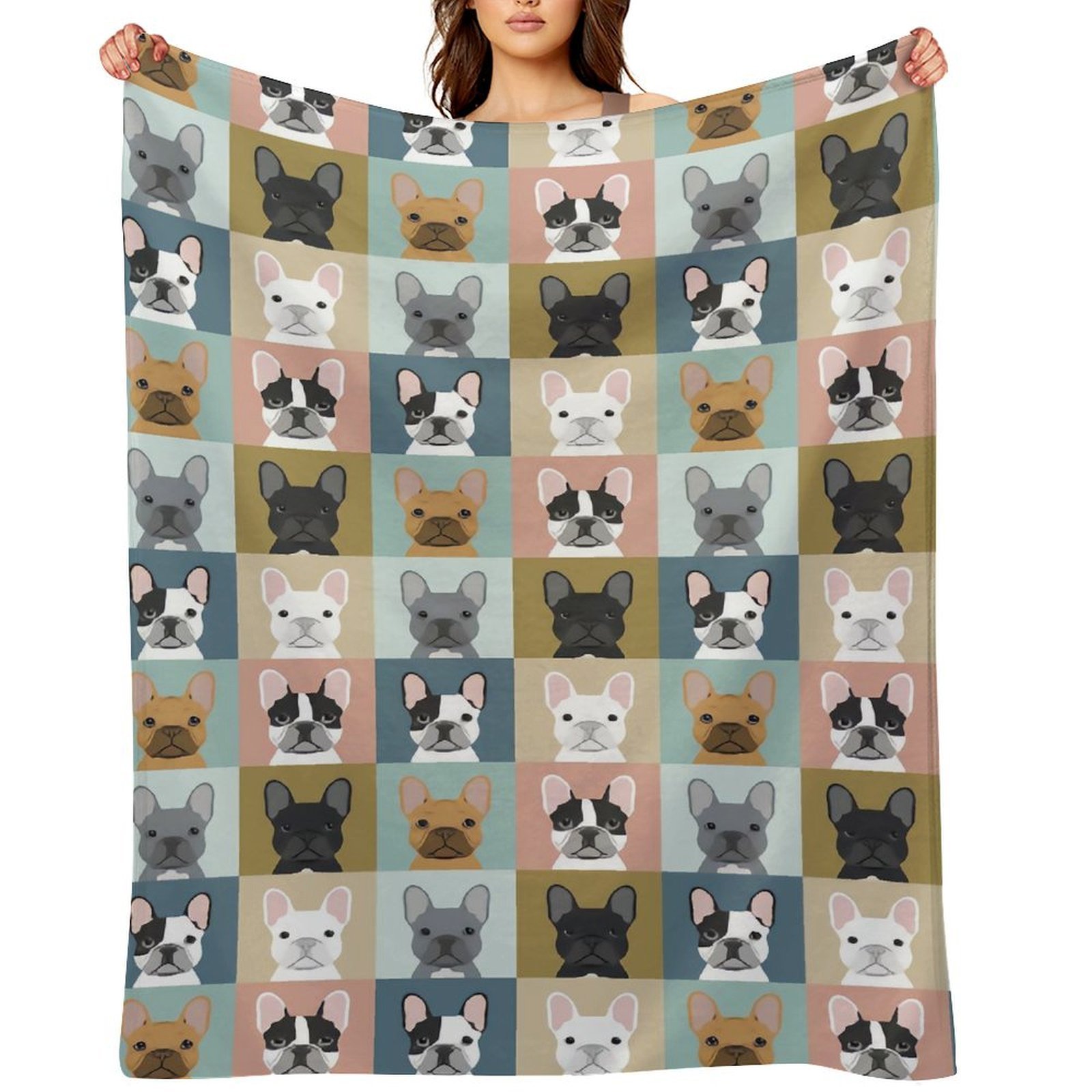French Bulldog Dog Printed Throw Blanket，Kids Adults Soft Lightweight ...