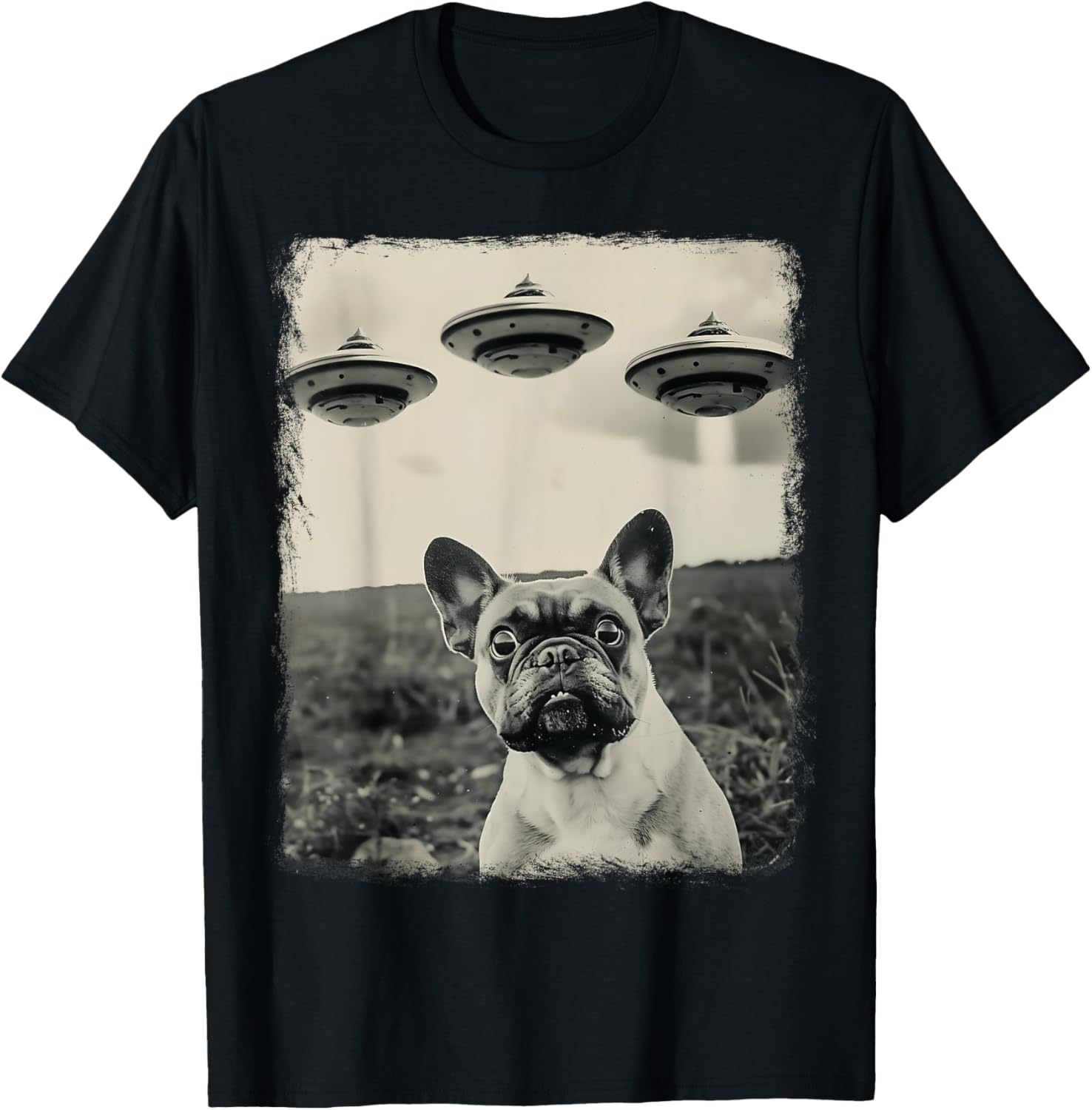 French Bulldog Dog UFO Alien Extraterrestrial Selfie T-Shirt - Walmart.com