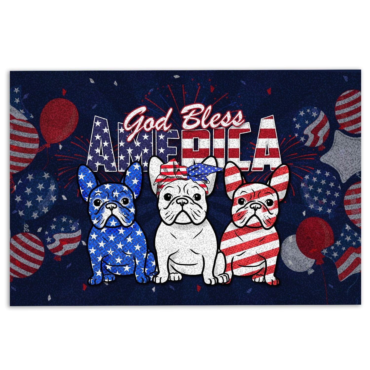 French Bulldog Door Mat French Bulldog God Bless America 4th of July ...