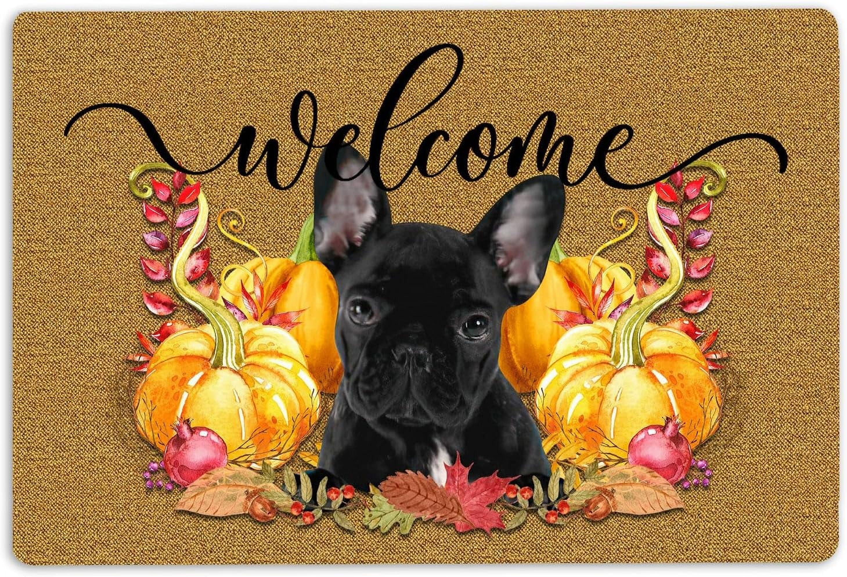 French Bulldog Door Mat Pumpkin Spice French Bulldog Welcome Fall ...
