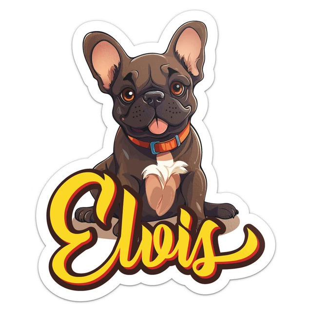 French Bulldog Elvis Dog Sticker Phone Decal Water Bottle Stickers Car ...