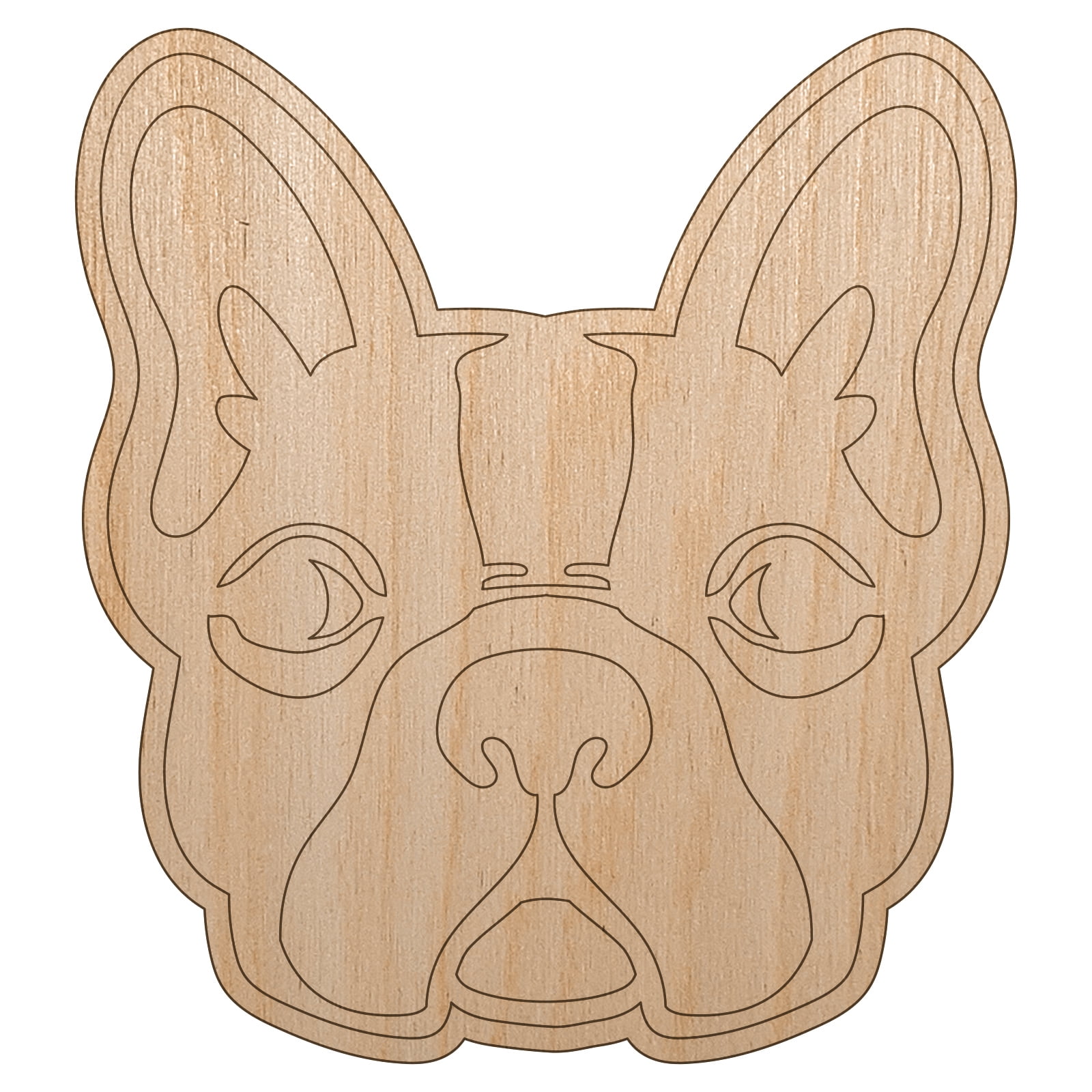 French Bulldog Face Wood Shape Unfinished Piece Cutout Craft DIY ...