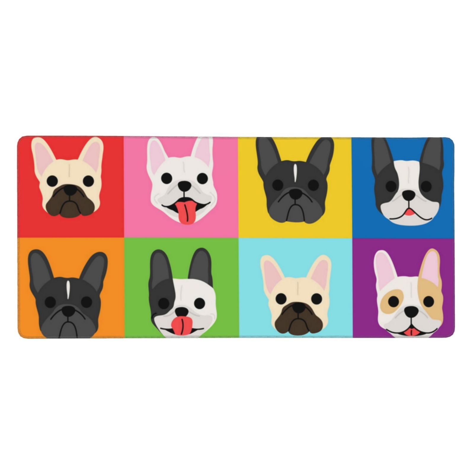 French Bulldog Faces Background Pop Art Mousepad Large Mouse Pad Desk ...