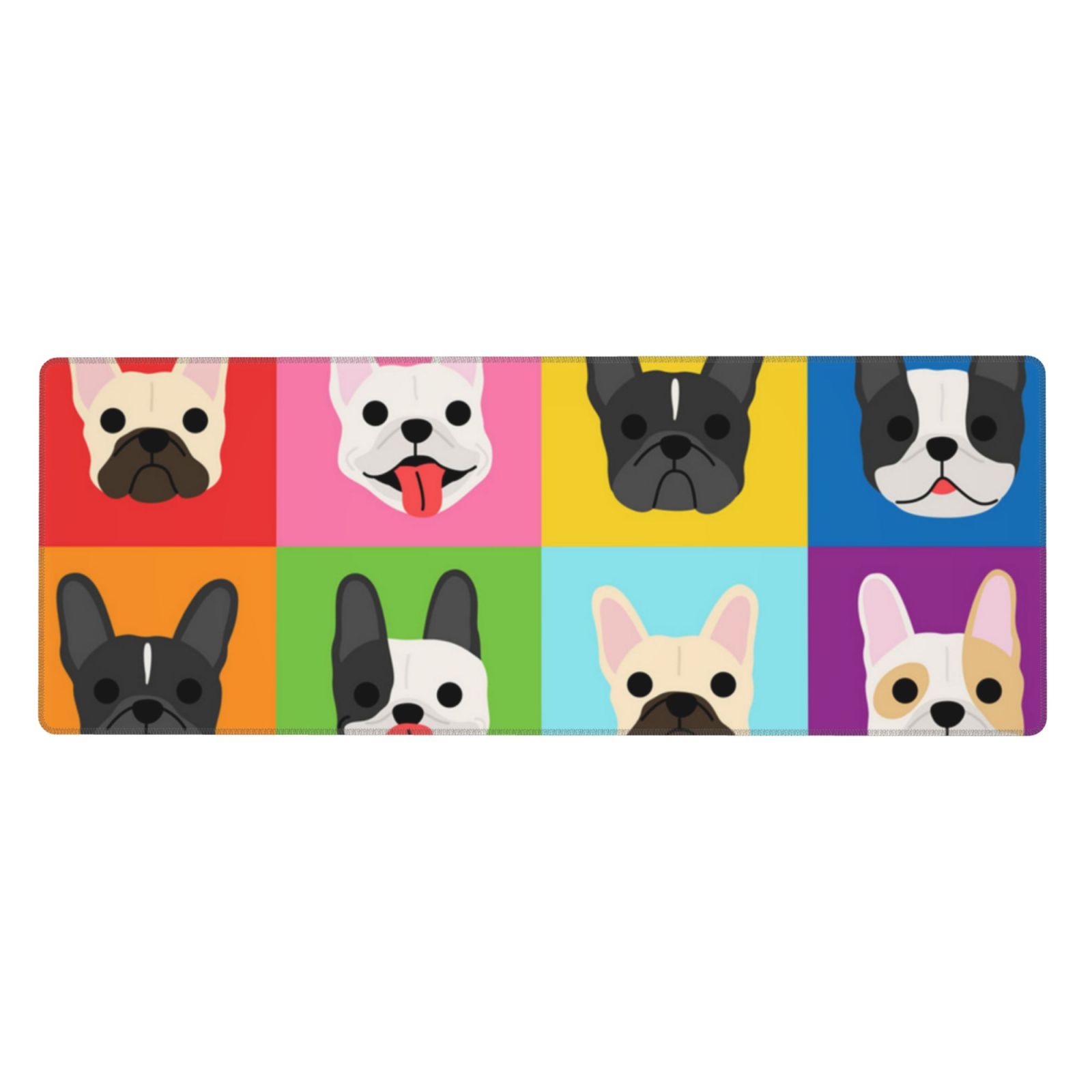 French Bulldog Faces Background Pop Art Mousepad Large Mouse Pad Desk ...