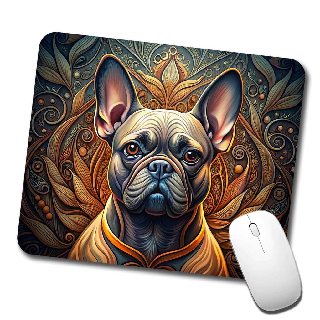French Bulldog Frenchie Dog Art Nouveau Mouse Pad Low Profile Gaming ...