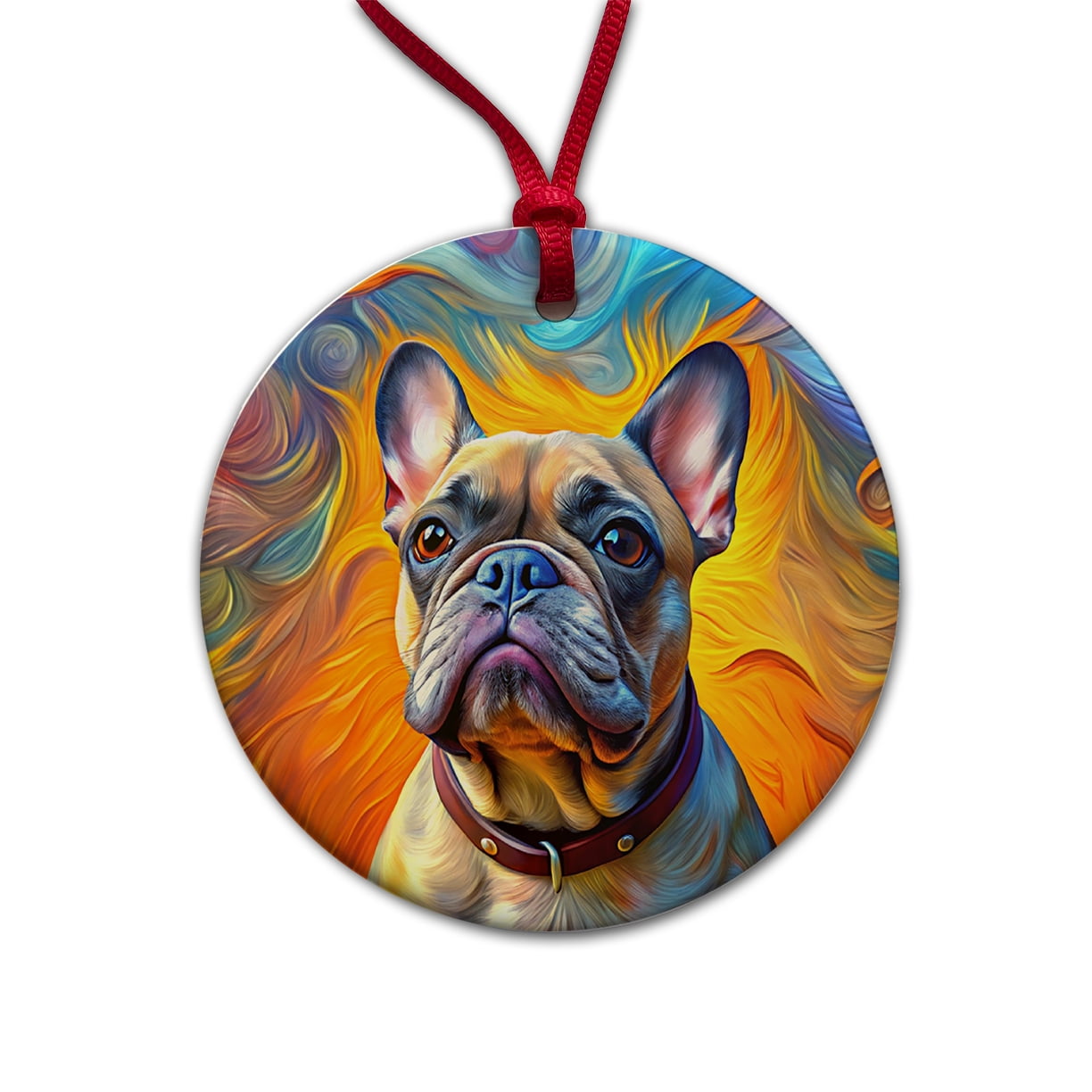 French Bulldog Frenchie Dog Expressionism Art Christmas Tree Holiday ...