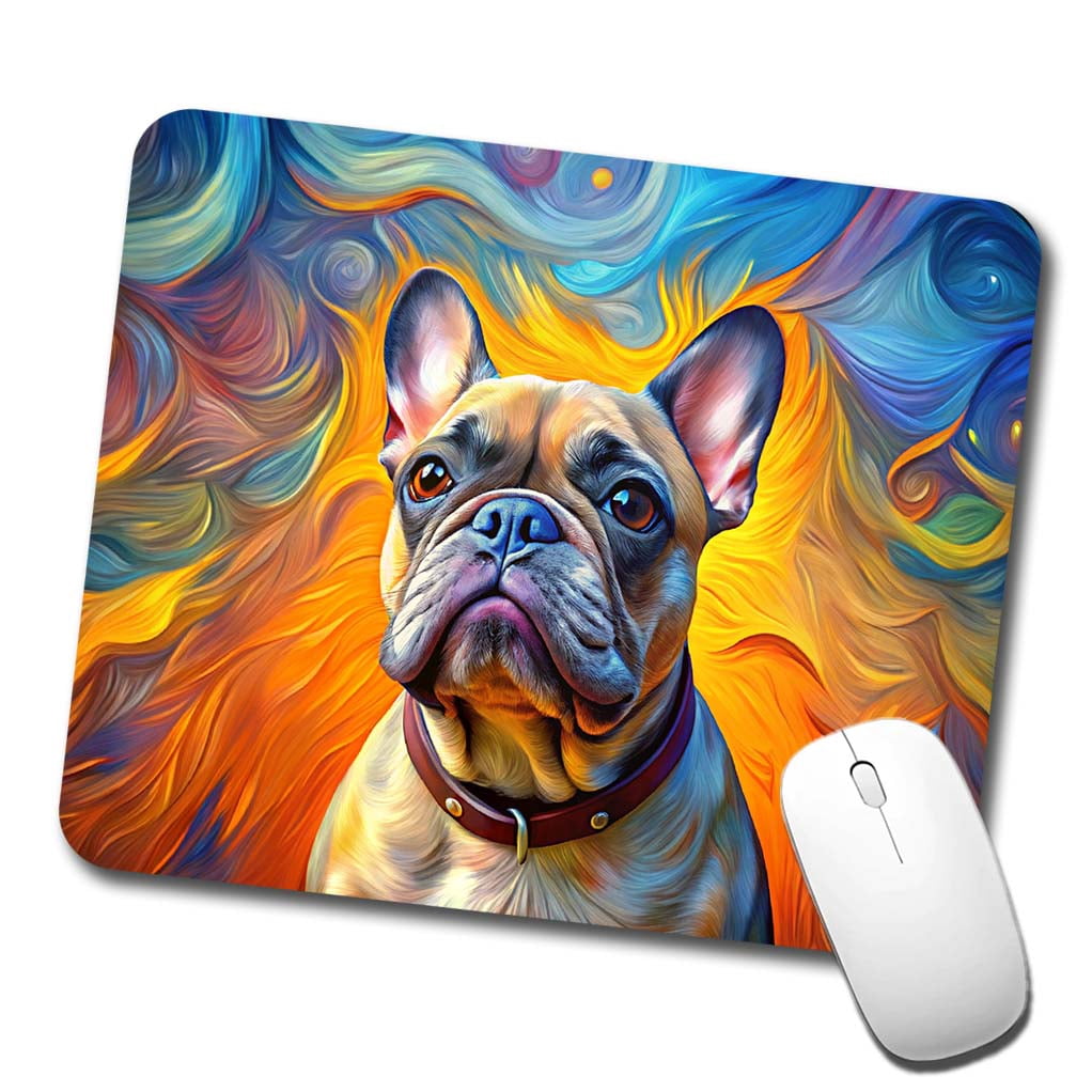 French Bulldog Frenchie Dog Expressionism Art Mouse Pad Low Profile ...