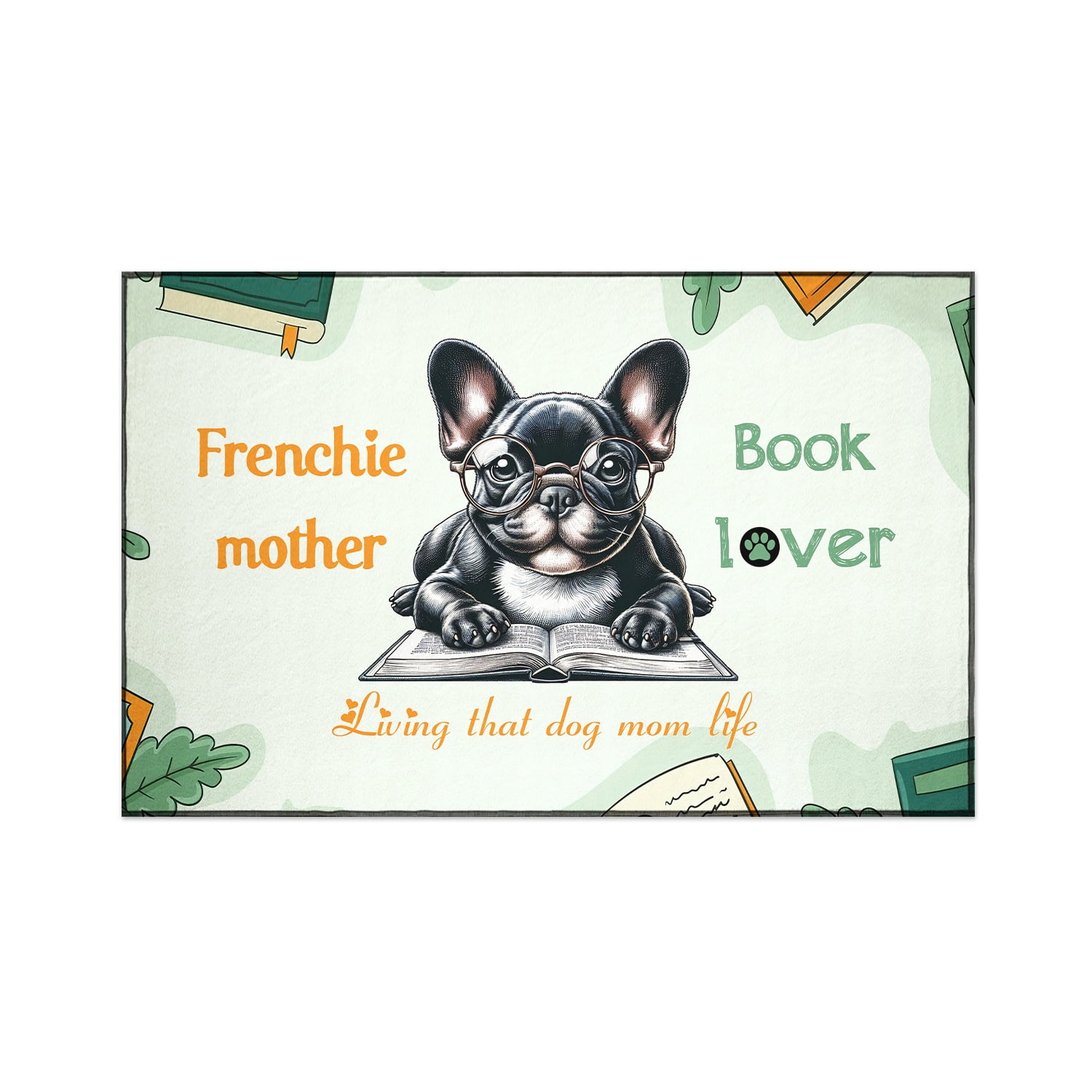 French Bulldog Frenchie Mother Book Lover Happy Mother's Day Indoor Rug ...