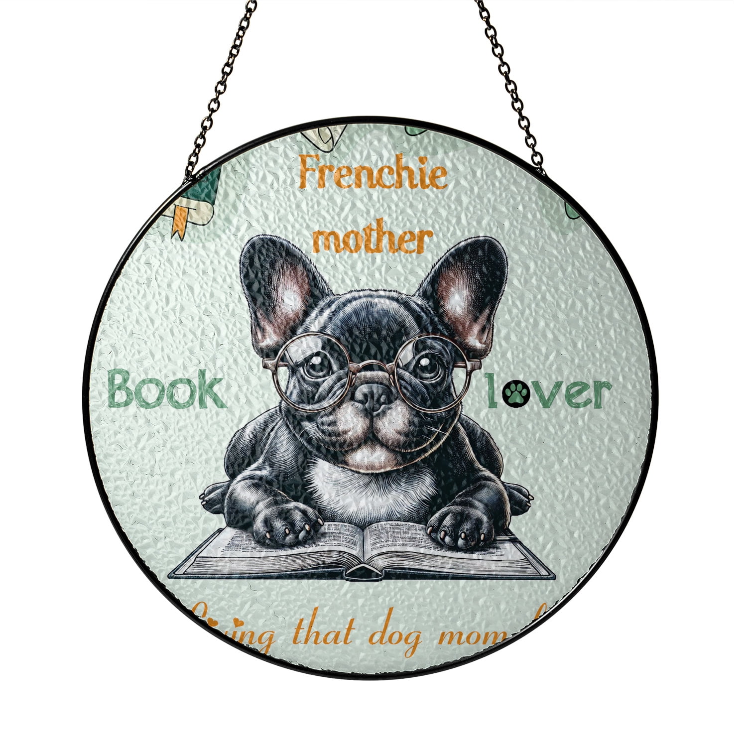 French Bulldog Frenchie Mother Book Lover Happy Mother's Day Stained ...