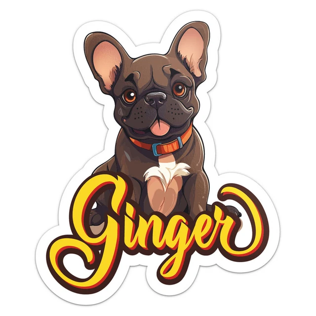 French Bulldog Ginger Dog Sticker Phone Decal Water Bottle Stickers Car ...