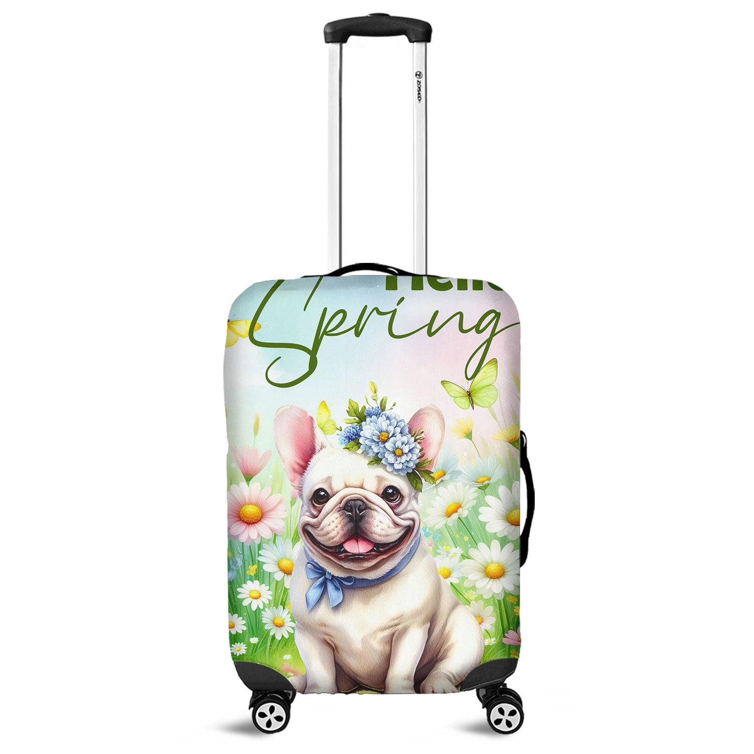 French Bulldog Hello Spring Time Flower Floral Nature Travel Luggage ...