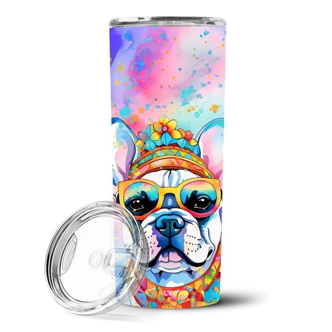 French Bulldog Hippie Dawg Stainless Steel Skinny Tumbler 3 in x 8.25 ...