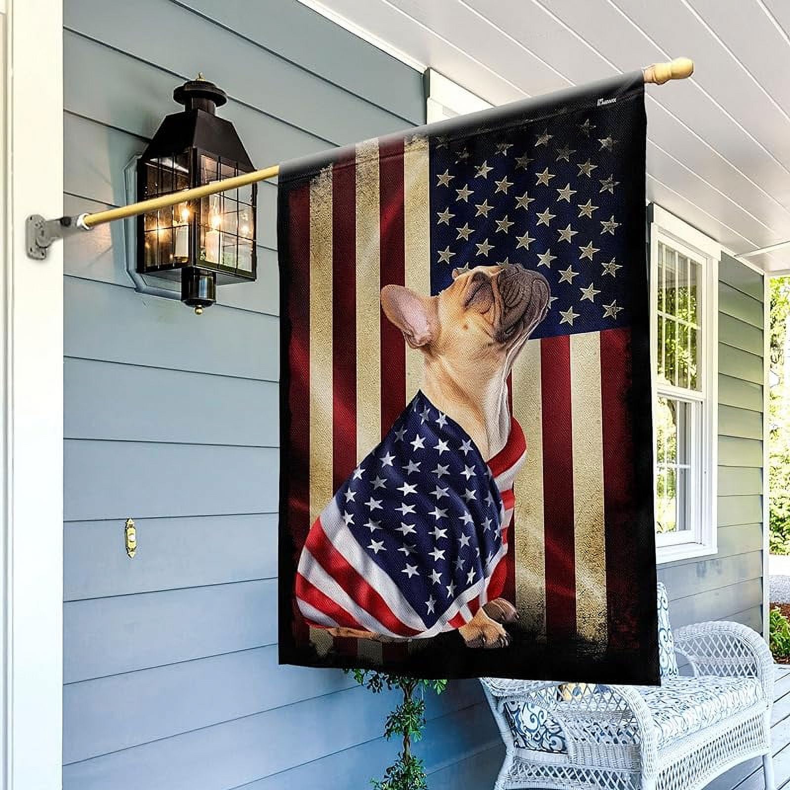 French Bulldog House Flags, Dog Decor American Flag - 4th of July ...