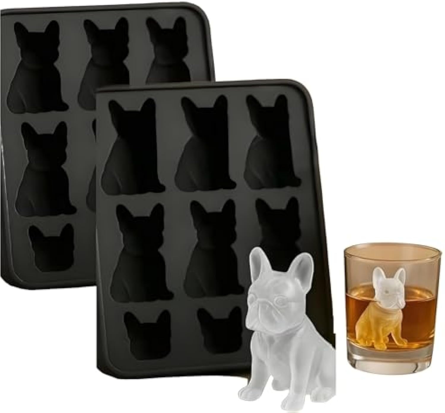 French Bulldog Ice Cube Mold, Monster Ice Mold,Fun Animal Shape 3D ...