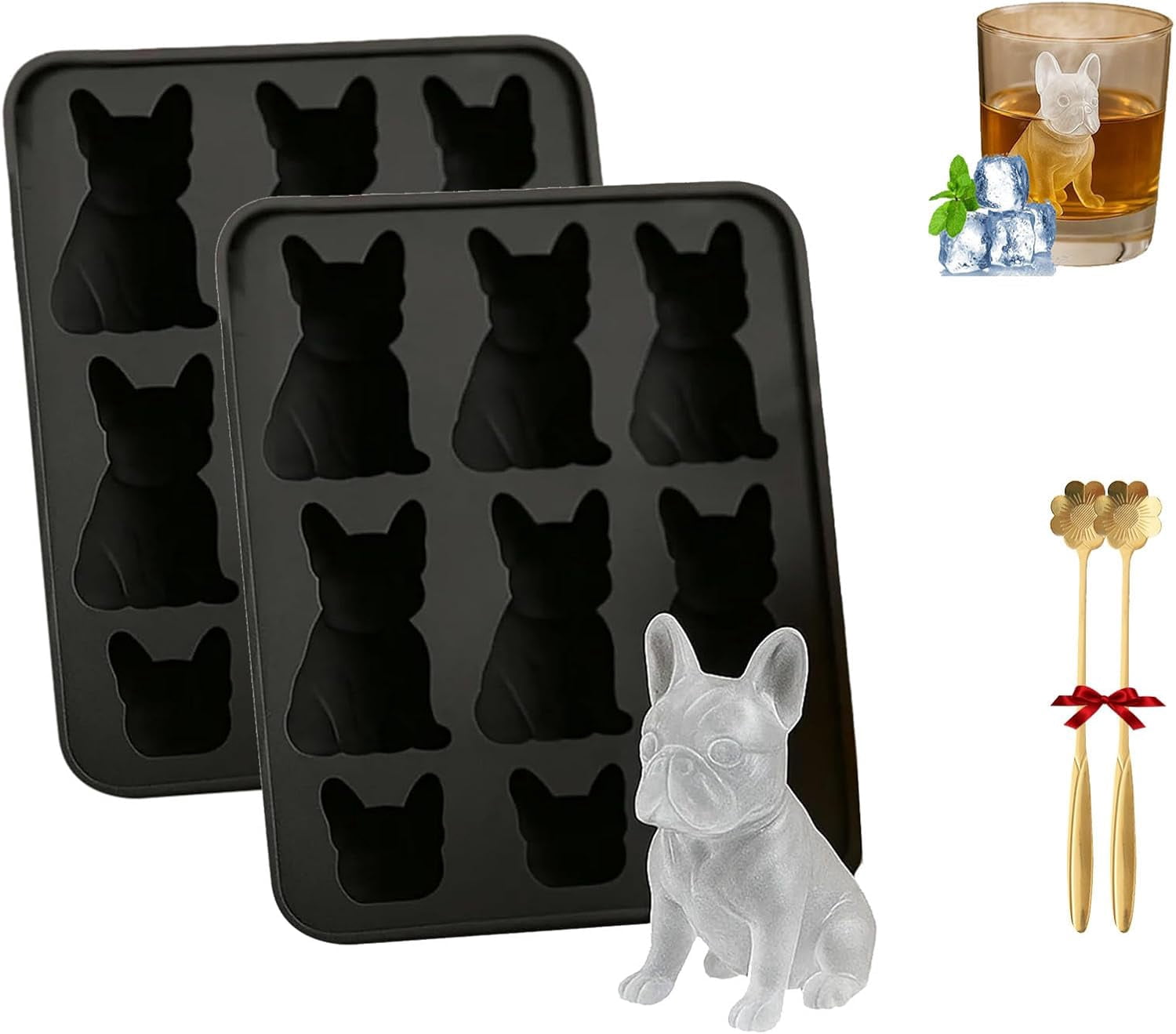 French Bulldog Ice Mold, Fun Animal Shape 3D Popsicle Molds, Molds with ...