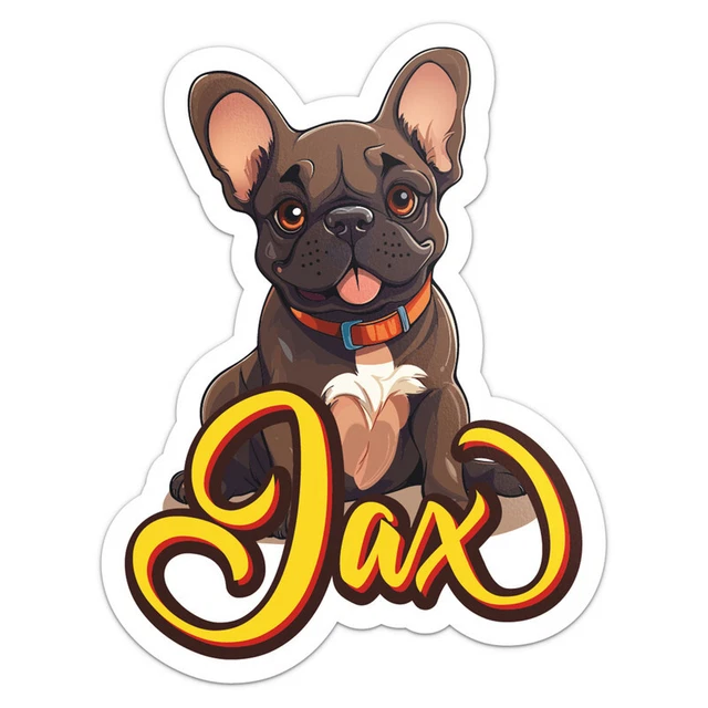 French Bulldog Jax Dog Sticker Phone Decal Water Bottle Stickers Car ...
