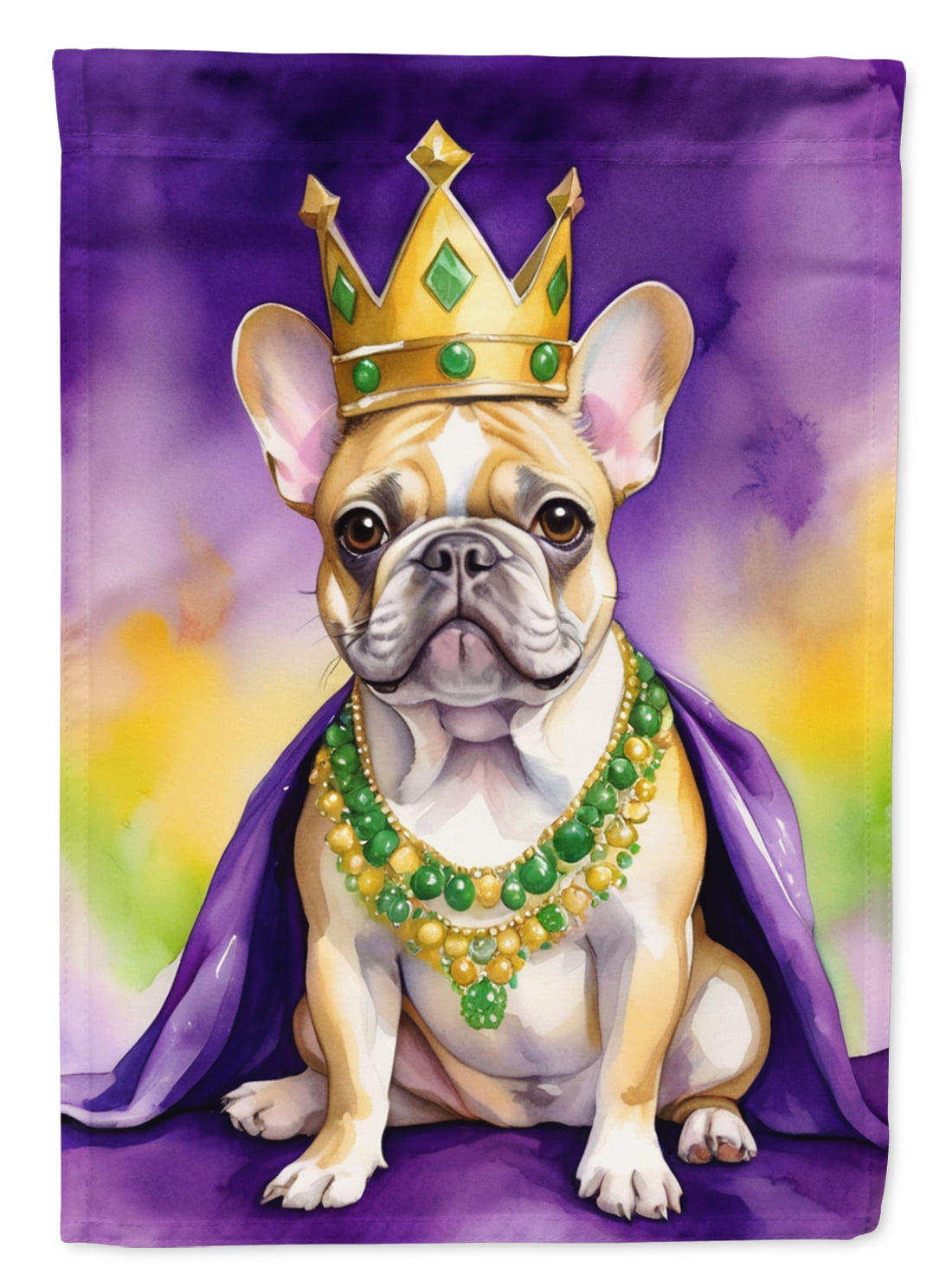 French Bulldog King of Mardi Gras House Flag 28 in x 40 in - Walmart.com