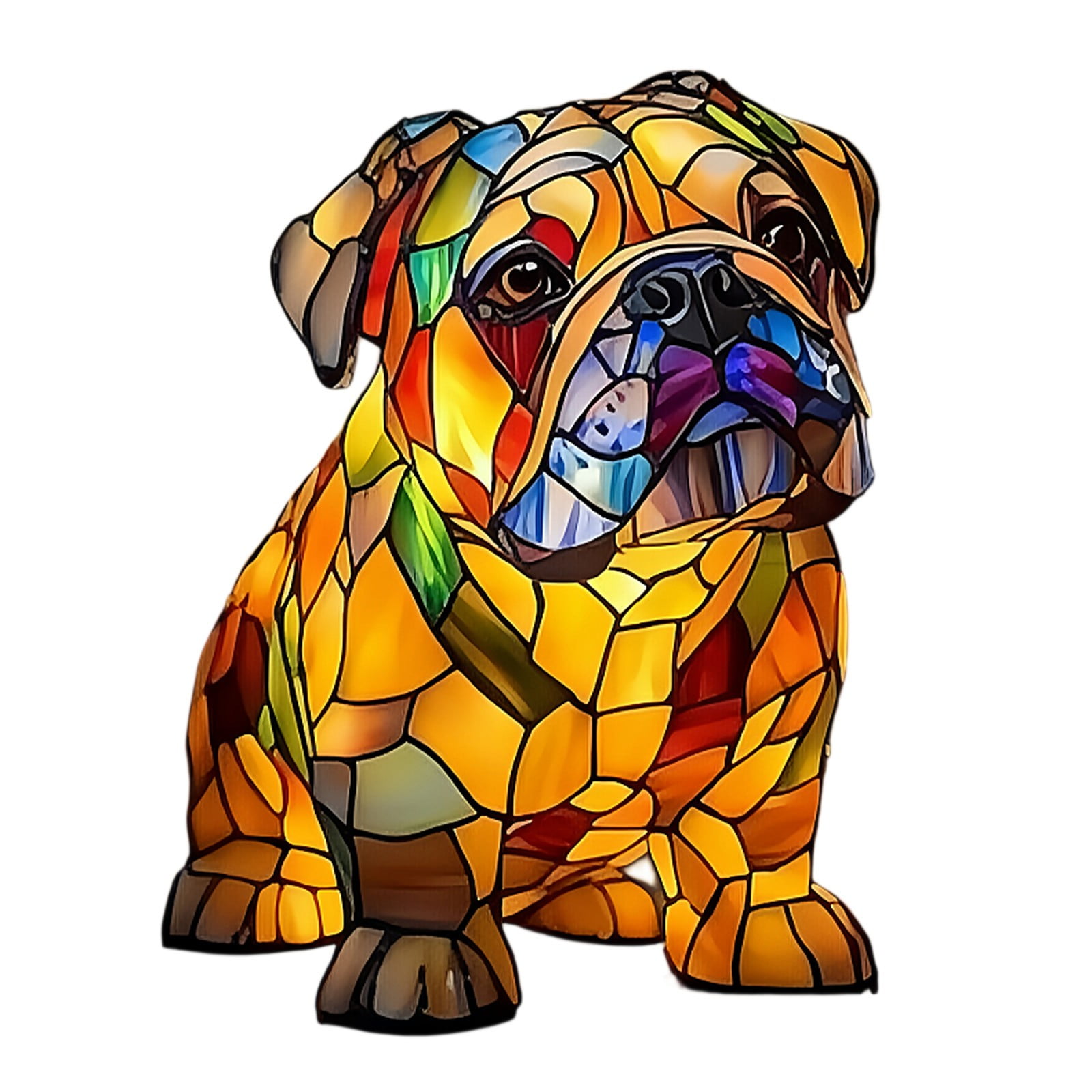 French Bulldog Lamp Stained Glass Lamp, Dogs Tabletop Lights Dog Night ...