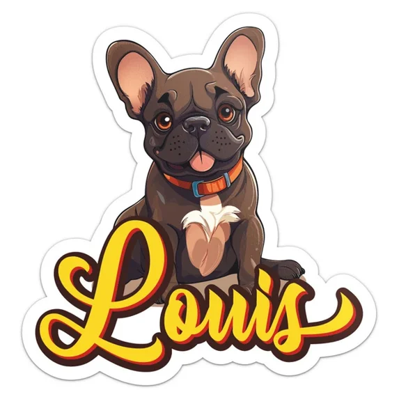 French Bulldog Louis Dog Sticker Phone Decal Water Bottle Stickers Car ...