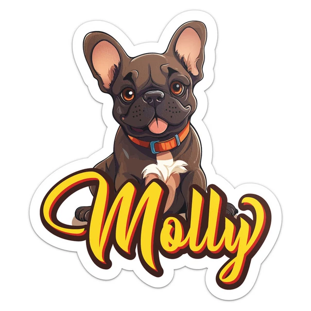 French Bulldog Molly Dog Sticker Phone Decal Water Bottle Stickers Car ...