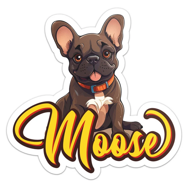 French Bulldog Moose Dog Sticker Phone Decal Water Bottle Stickers Car ...