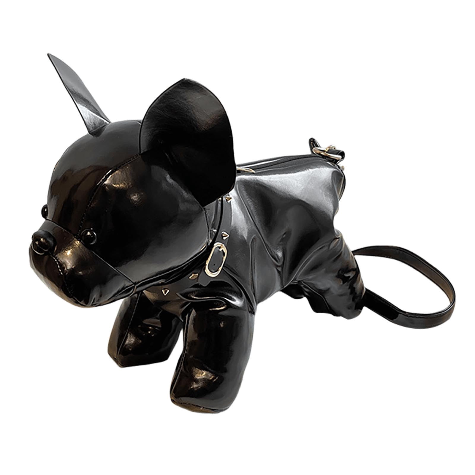 French Bulldog Personalized Shoulder Bag, Brown Dog-Shaped Leather ...