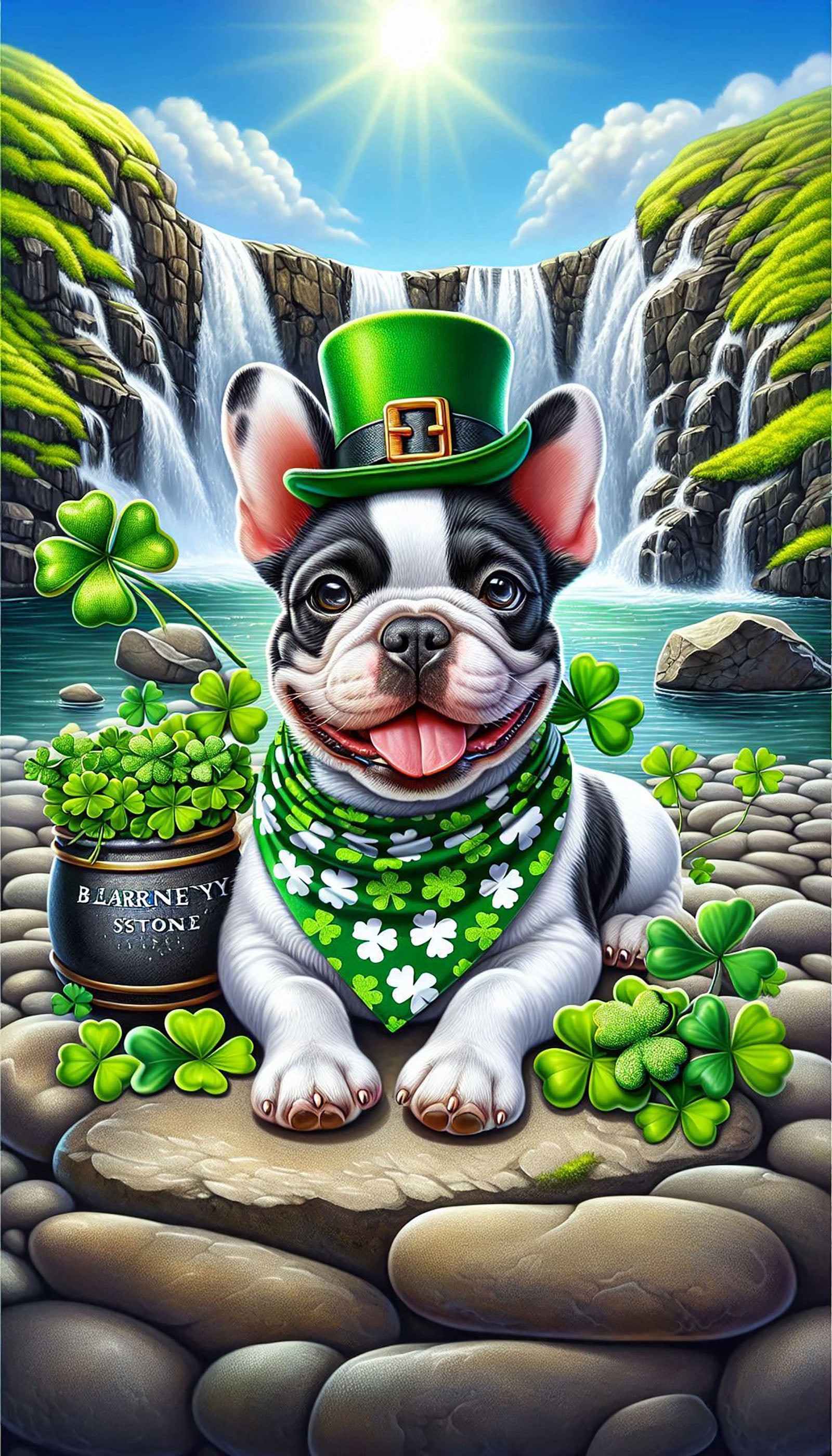 French Bulldog Pied - Best of Breed DCR Saint Patricks Day Garden Flag 12" x 17" - Walmart.com