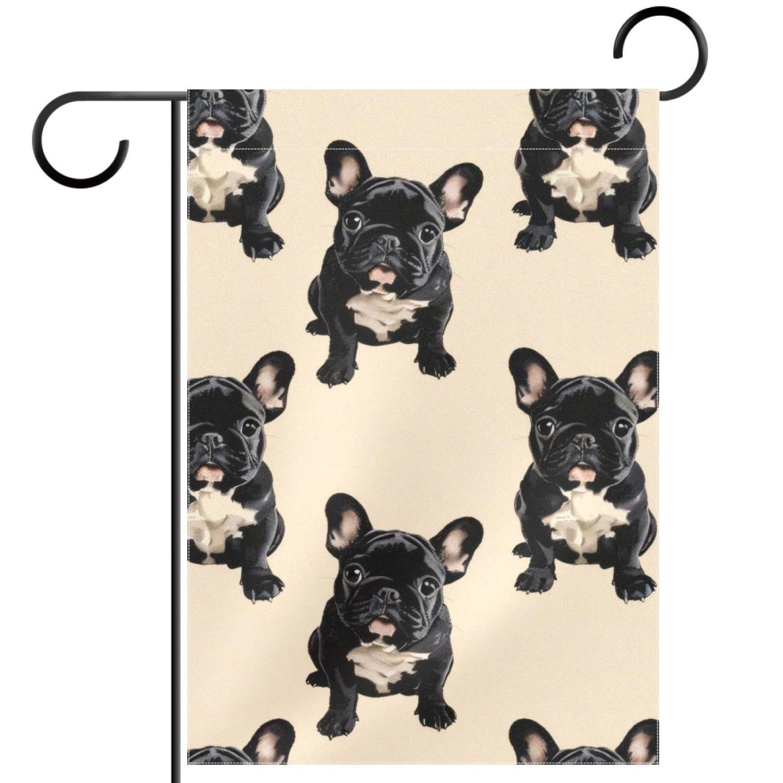 French Bulldog Puppy Seamless Pattern Welcome Garden Flags, 12 x 18 ...