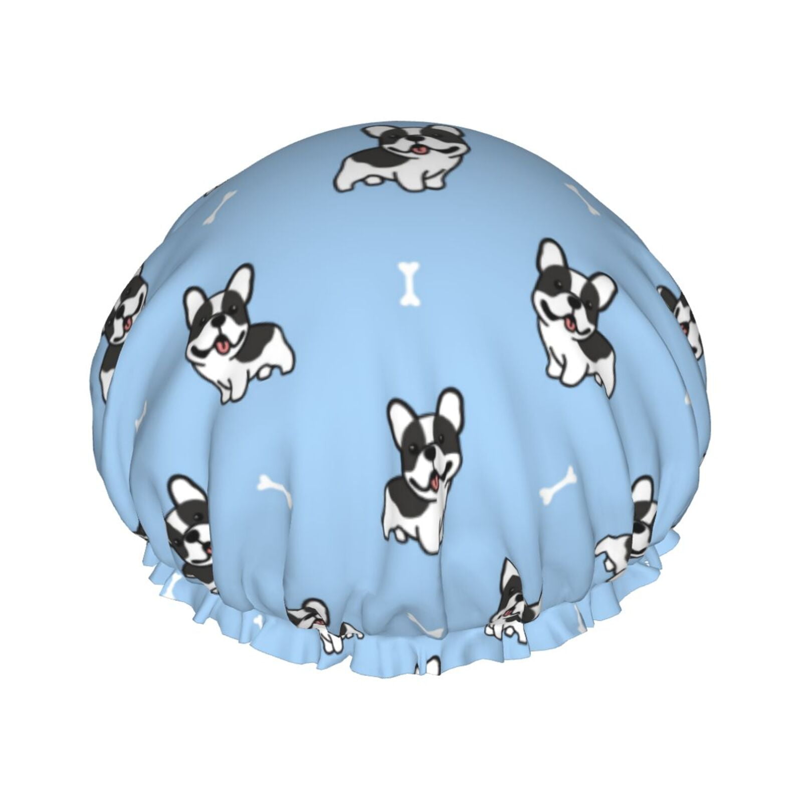French Bulldog Puppy Shower Cap, Double Layers Shower Cap Rreusable ...