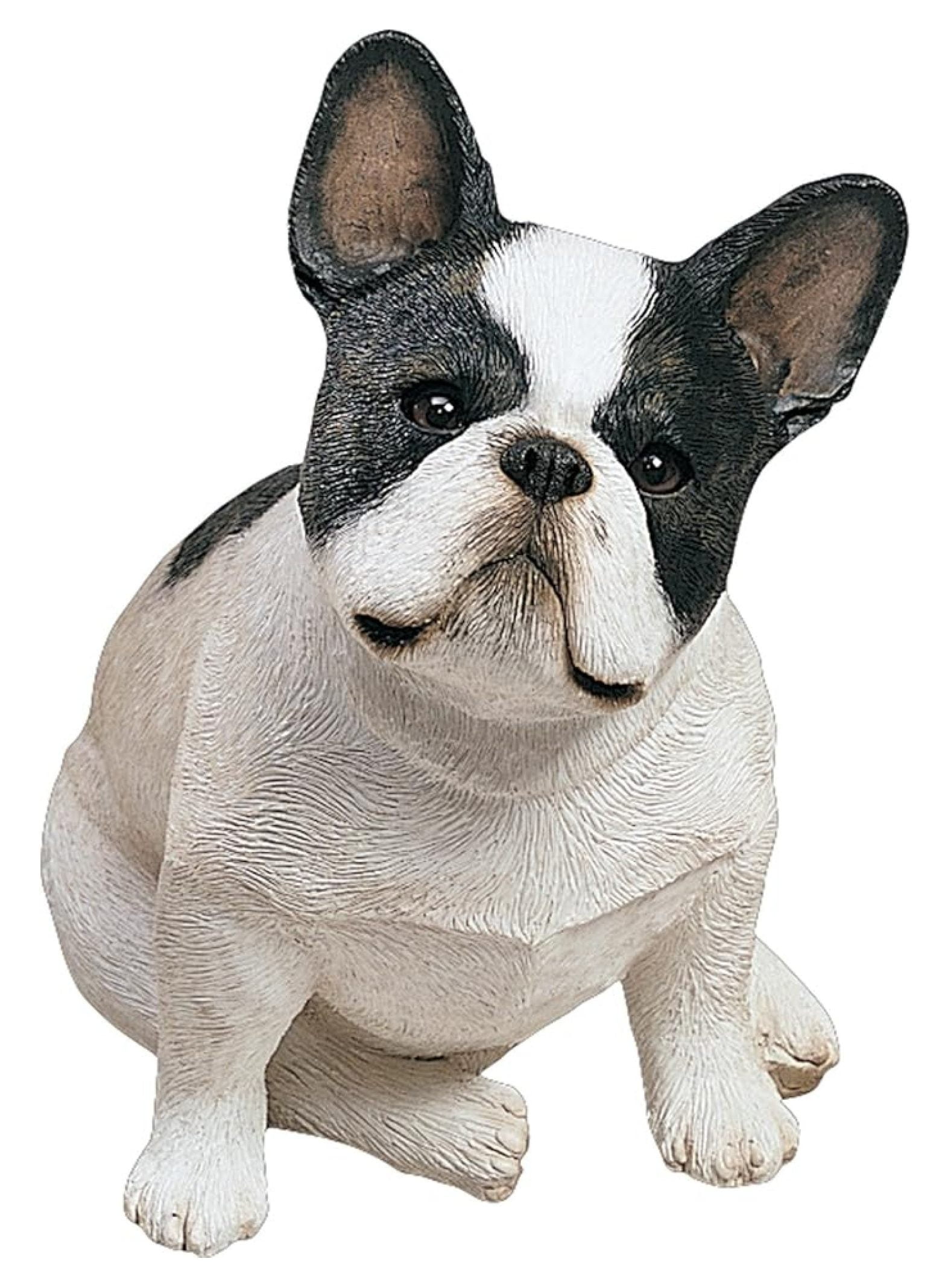 French Bulldog Sculpture, Brindle Sitting Dog Figurine - Hand-Cast ...