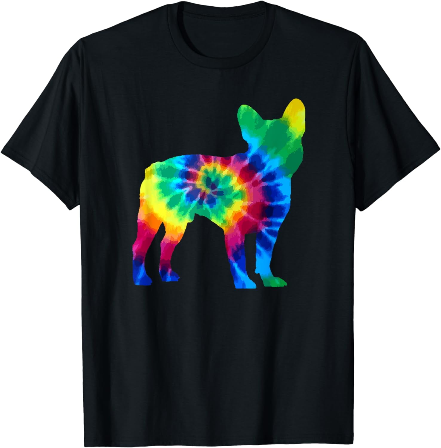 French Bulldog Tie Dye Vintage Hippie Dog Mom Dad Frenchie T-Shirt ...