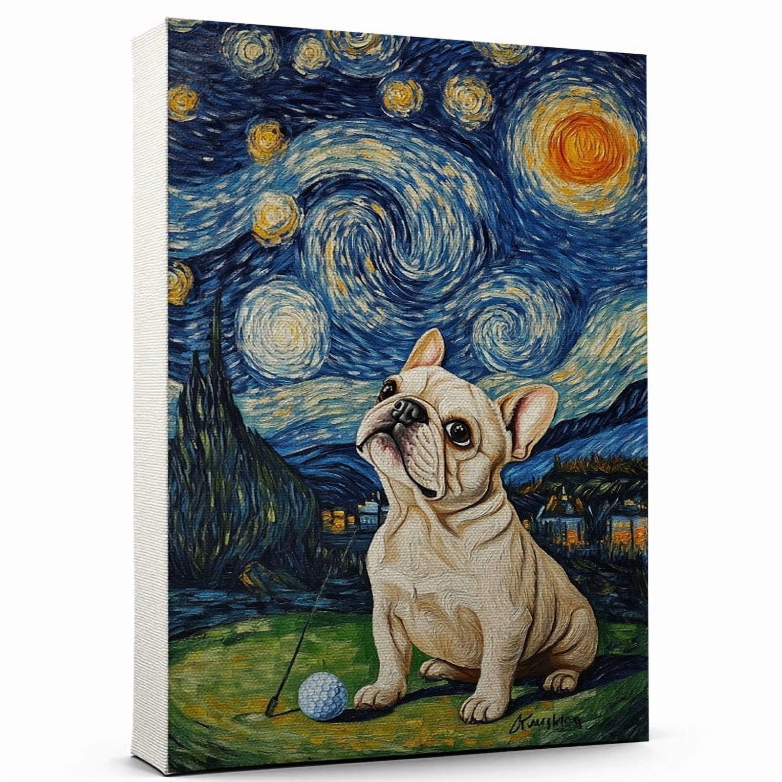French Bulldog Vintage Dog Golf Canvas – Artistic Sports, French ...