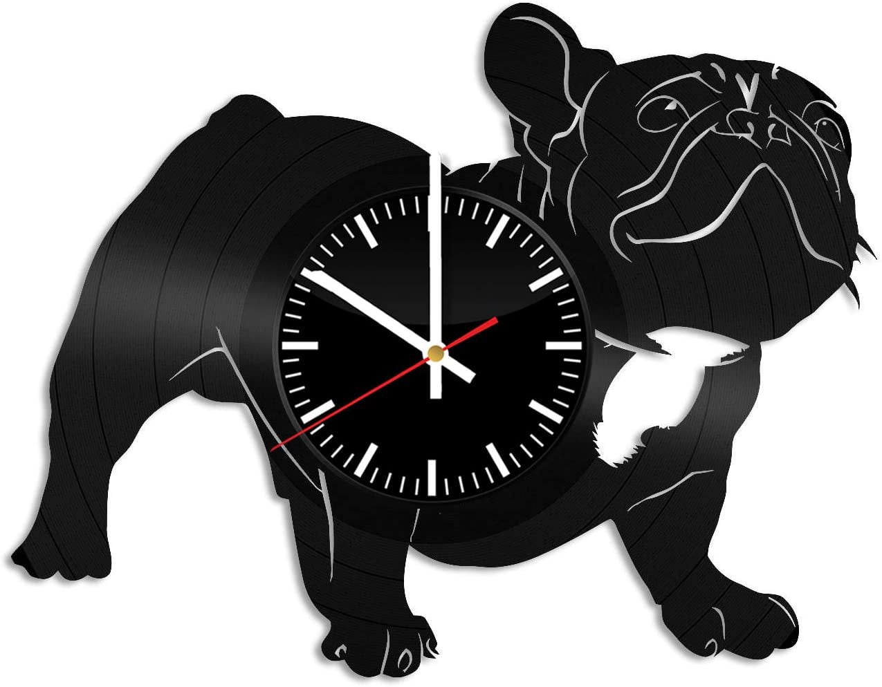 French Bulldog Vinyl Wall Clock, Dogs Vinyl Record Handmade Art Decor ...