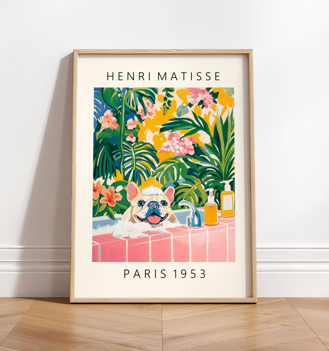 French Bulldog Wall Art, Funny Bathroom Decor, Henri Matisse Dog Art ...