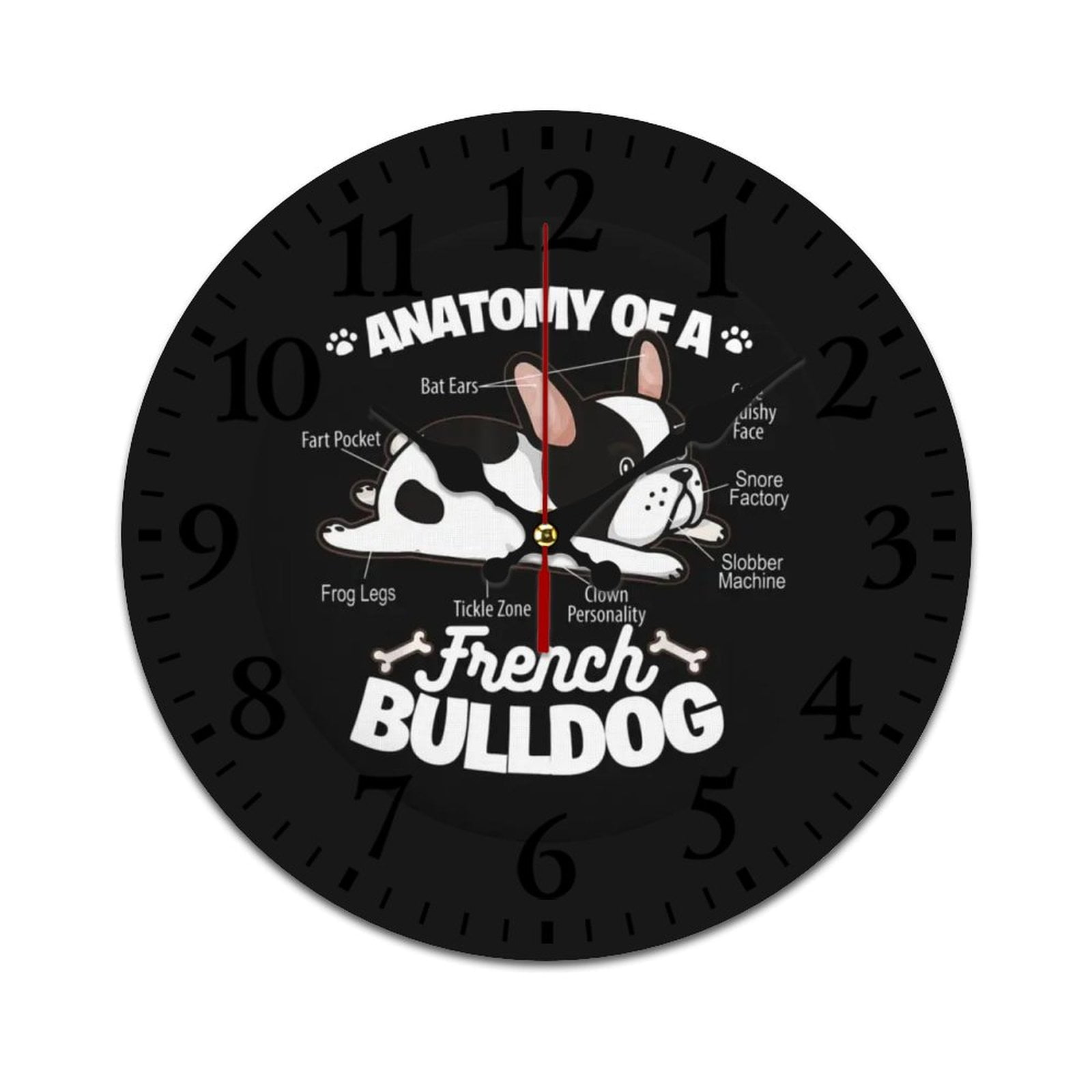 French Bulldog Wall Clock Modern Design Clocks Wall Hanging Home Office ...